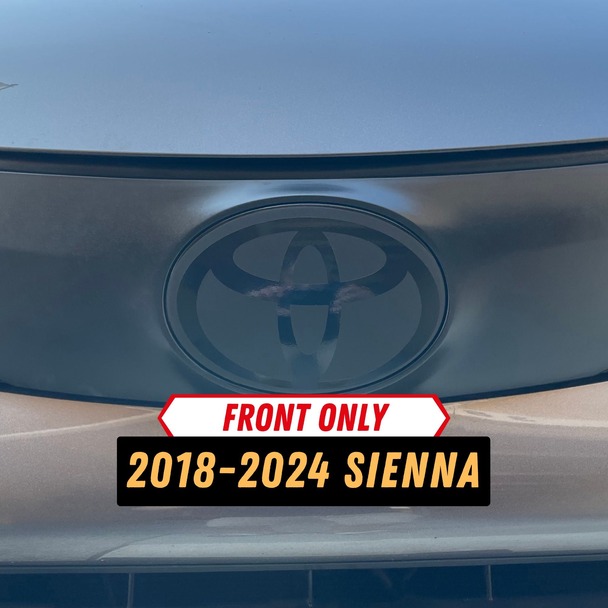 2018-2024 Toyota Sienna Stealth Front Emblem Vinyl Overlay | Upturn Prints